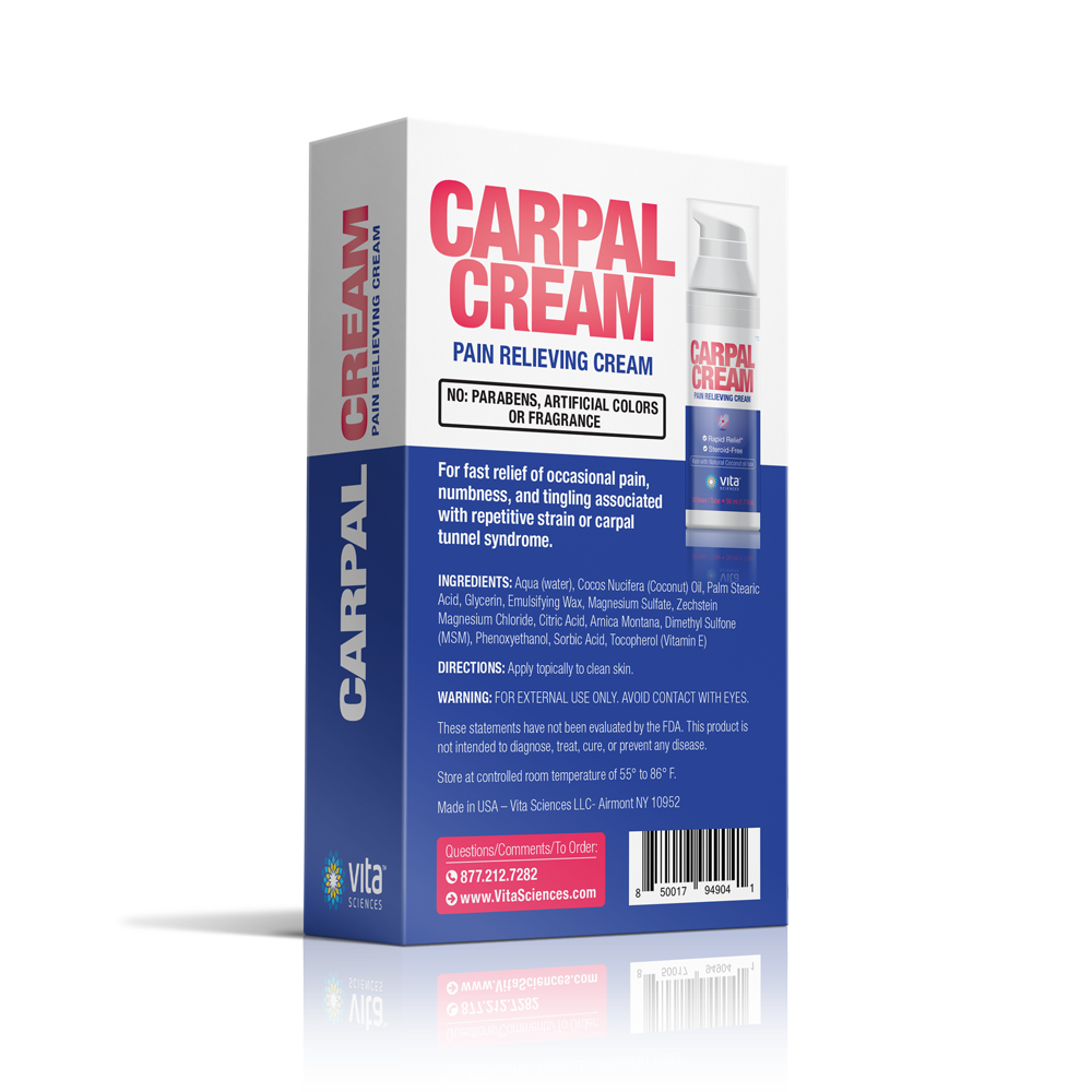 Carpal Cream | Relief from Carpal Tunnel Syndrome | Vita Sciences